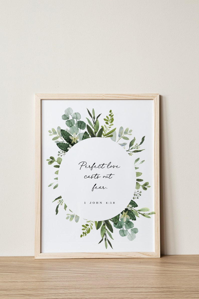 Perfect Love Casts Out Fear Scripture Print 1 John 4:18 Bible | Etsy