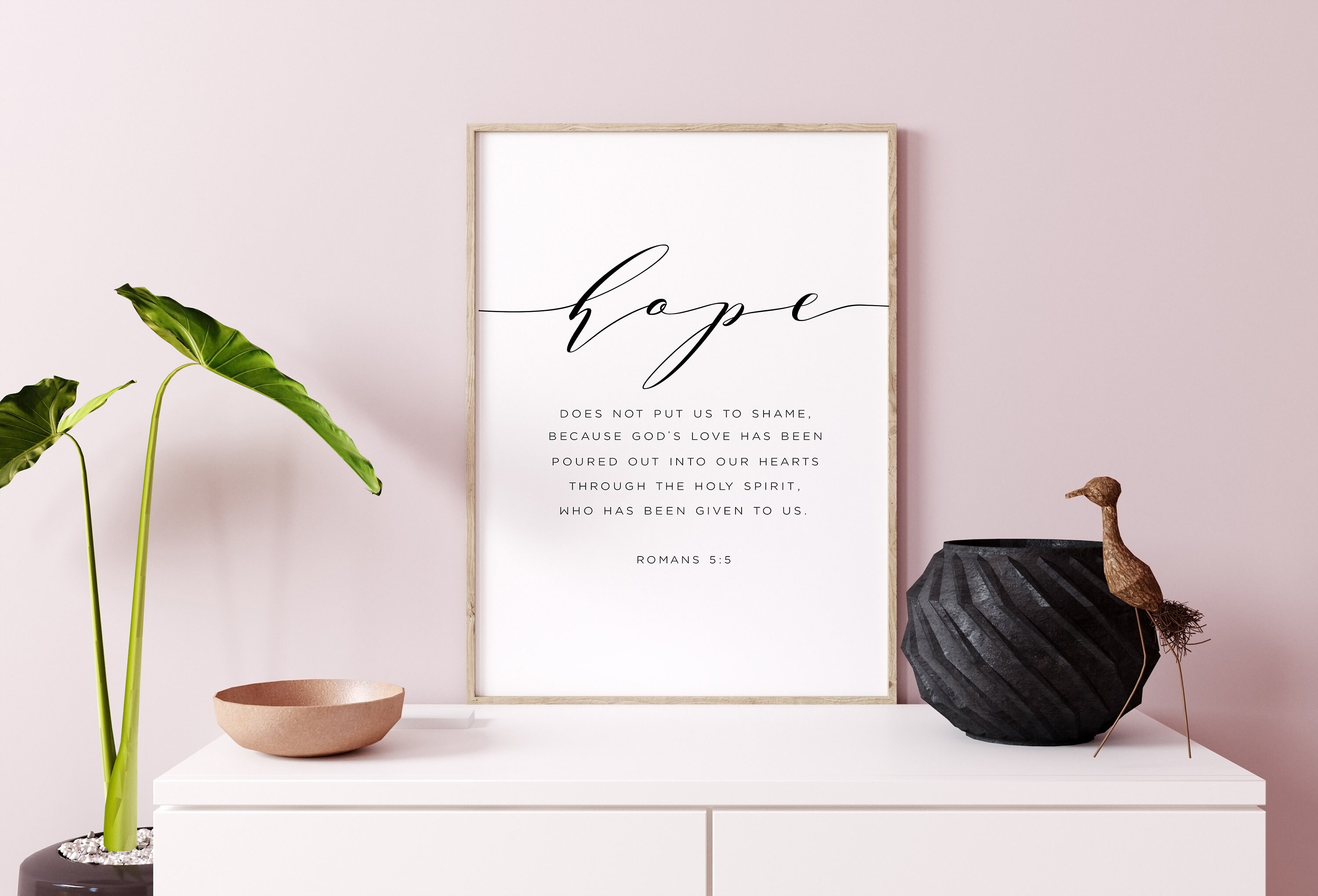 Hope Does Not Disappoint - Romans 5:5 Bible Verse Wall Art, Scripture ...