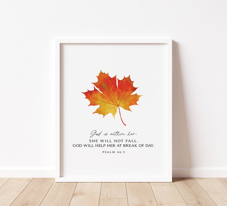 Psalms Set of 6 Scripture Wall Art, Christian Wall Decor, Fall Decor ...
