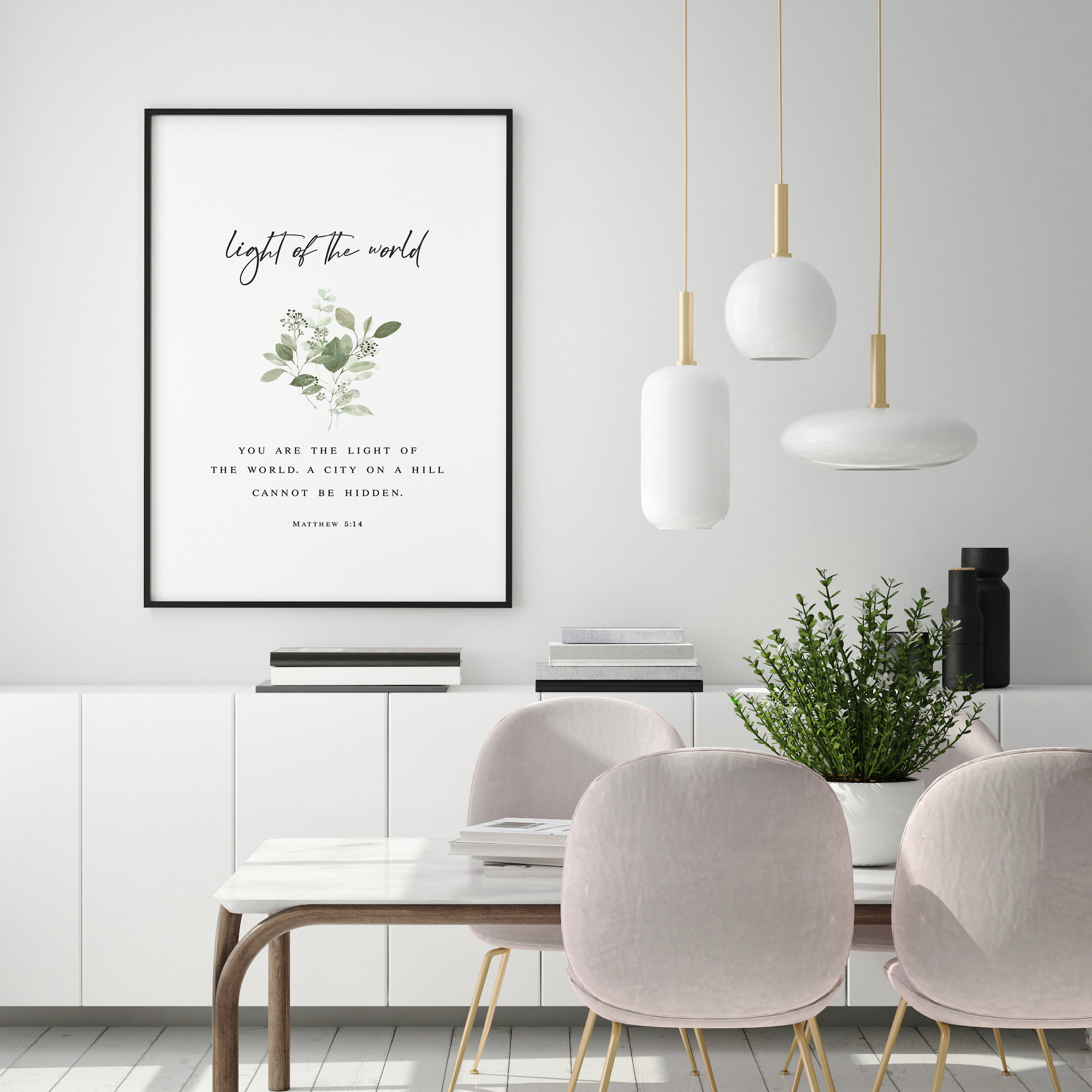 You Are the Light of the World - Matthew 5:14 Bible Verse Wall Art ...