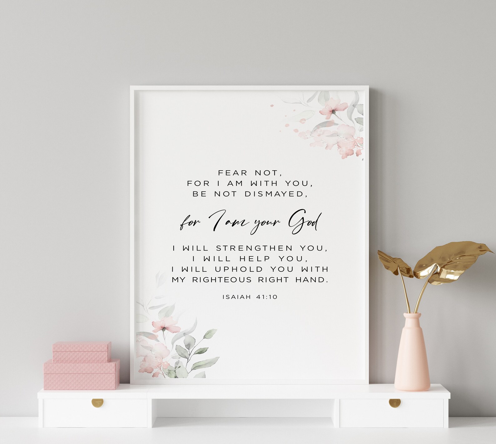 Fear Not Bible Verse Wall Art Isaiah 41:10 Bible Art Print - Etsy
