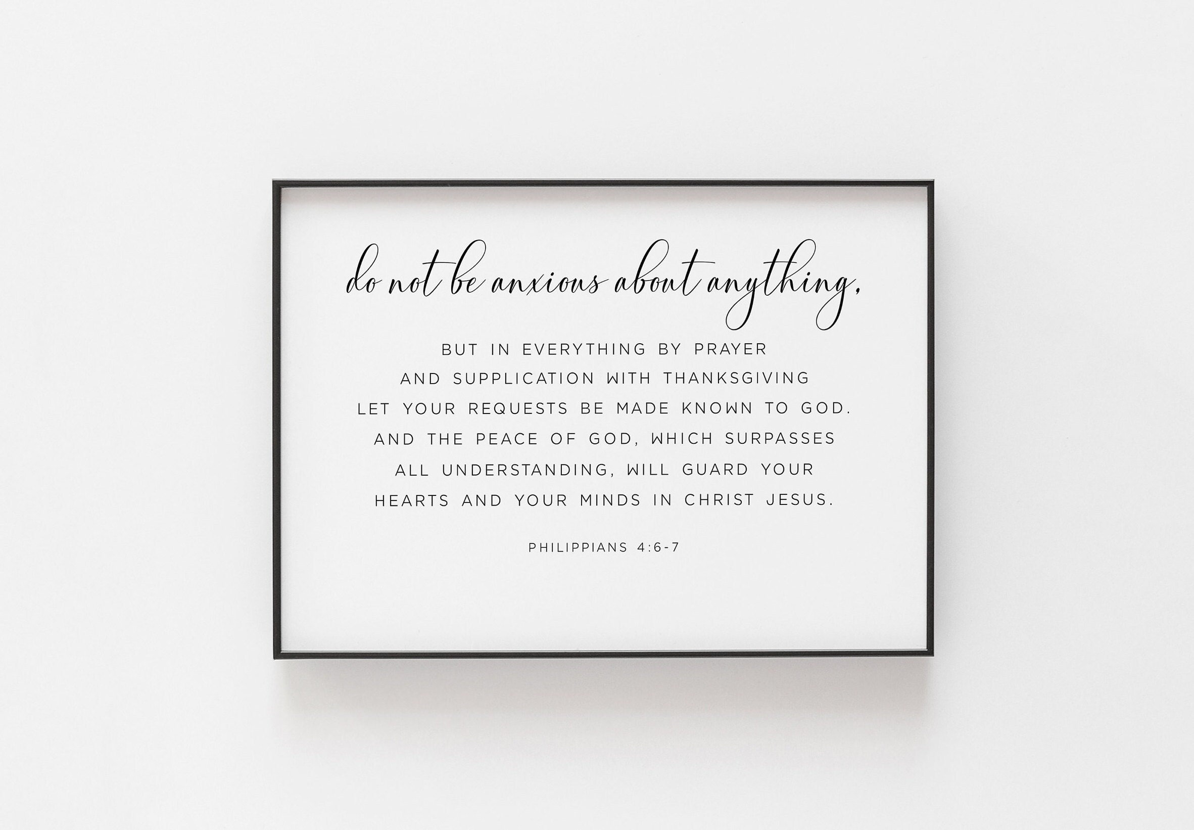 Do Not Be Anxious About Anything Philippians 4:6 Bible Verse | Etsy