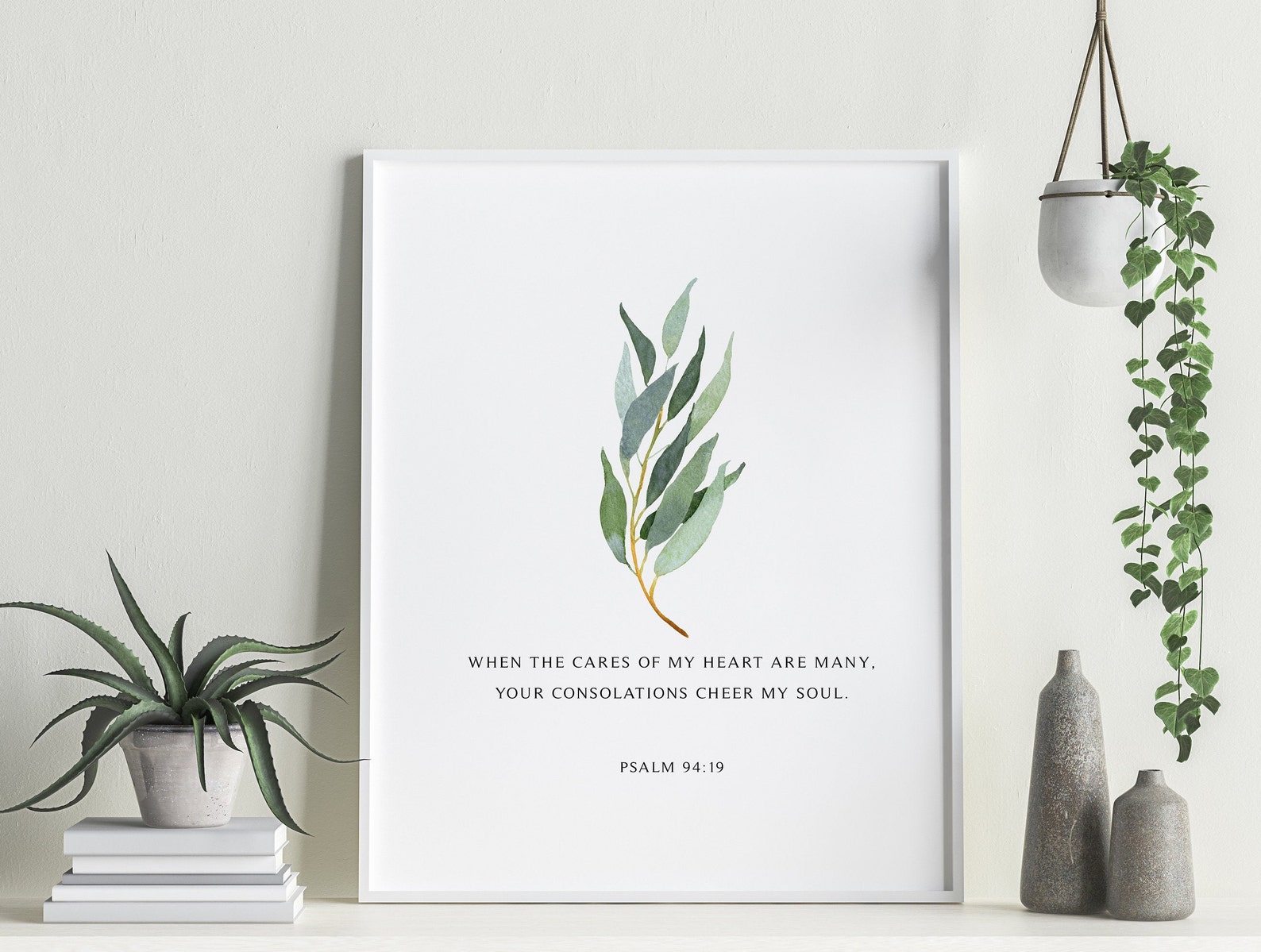 Set of 6 Psalms Bundle Printable, Scripture Wall Art, Christian Wall ...