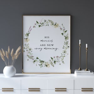 Lamentations 3:22-23 Scripture Poster, His Mercies Are New Every ...