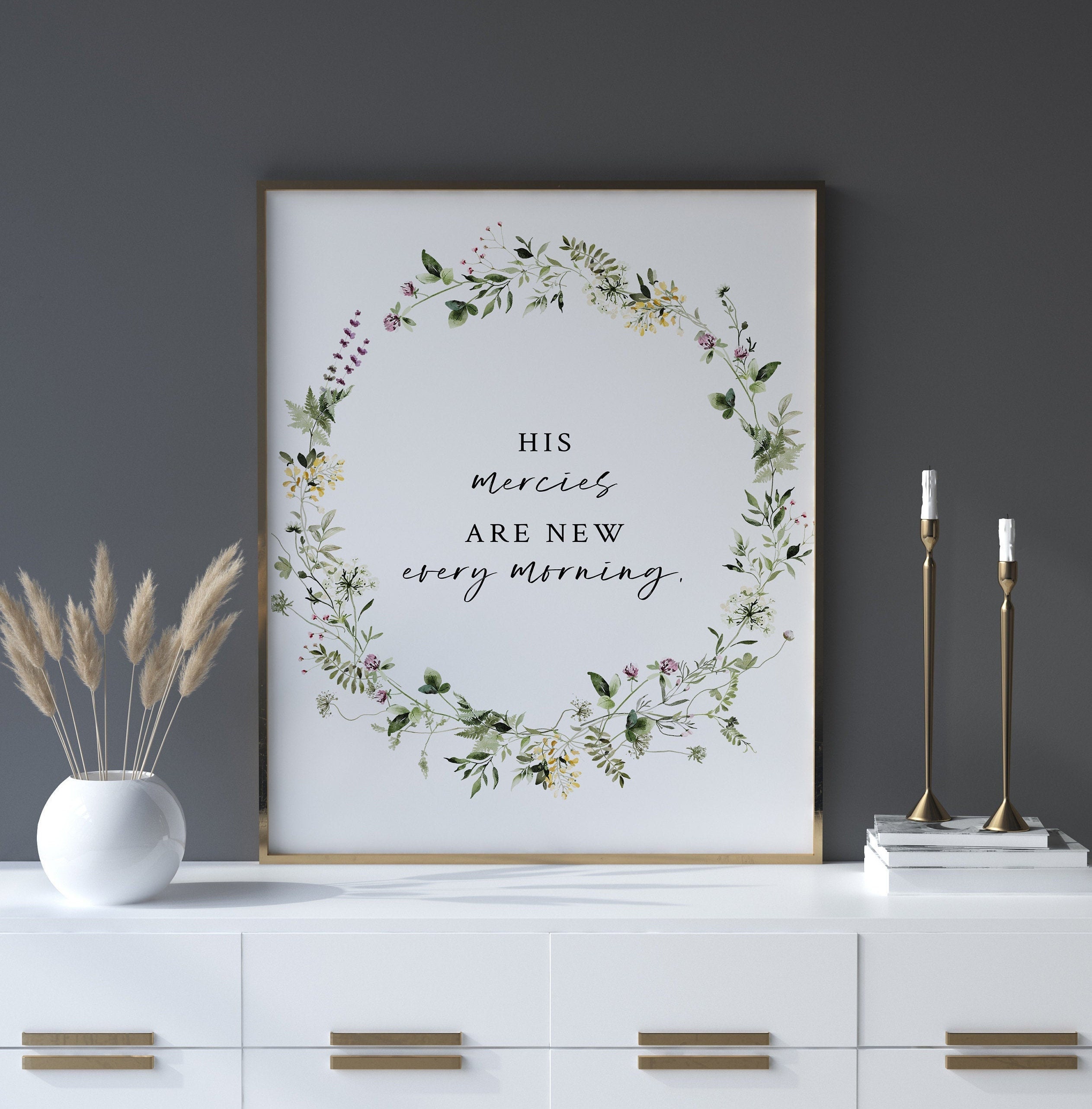 Lamentations 3:22-23 Scripture Poster His Mercies Are New | Etsy