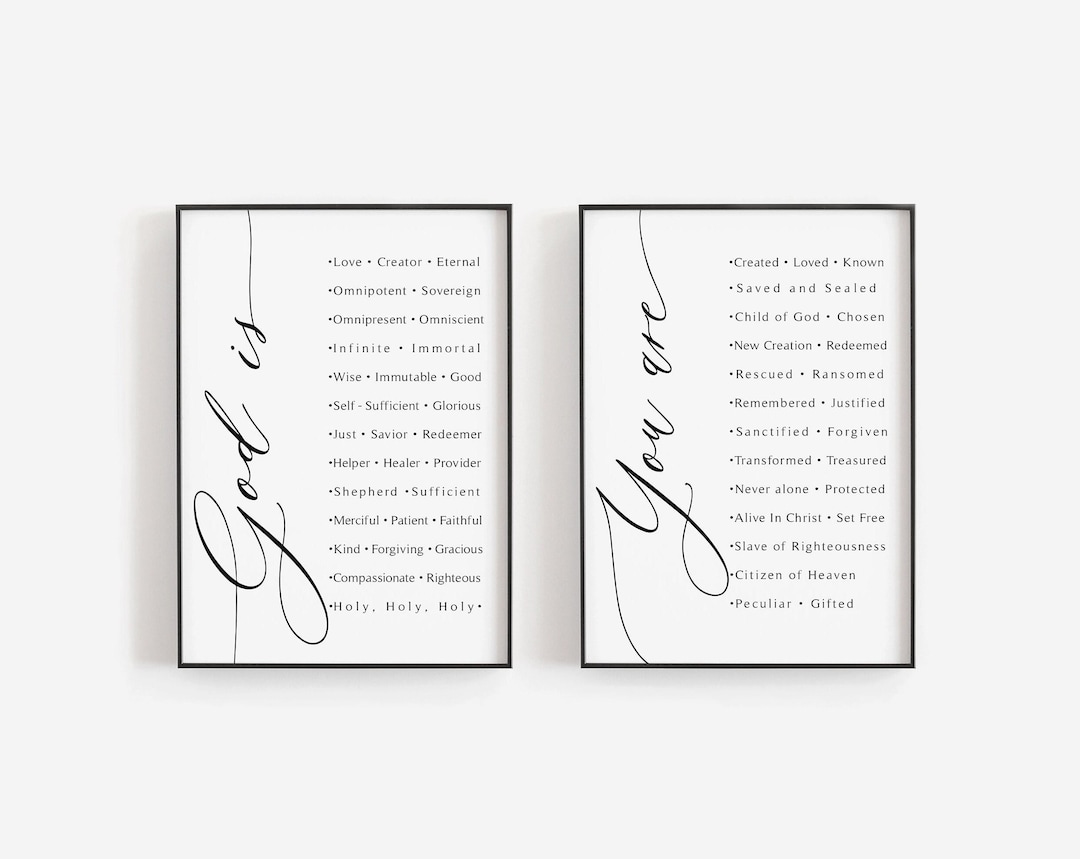 Character of God Print, Attributes of God, Who I Am in Christ, Identity ...