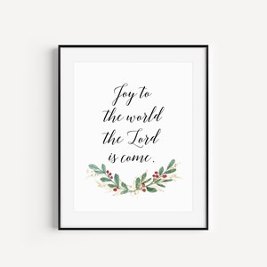 Joy to the World, the Lord is Come Printable, Christmas Wreath ...