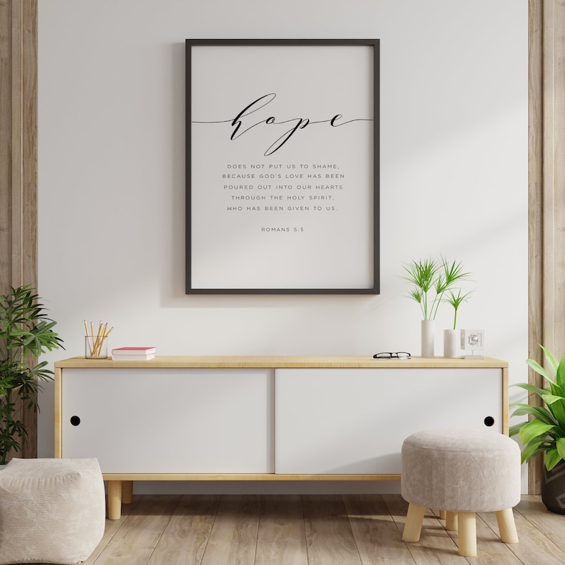 Hope Does Not Disappoint - Romans 5:5 Bible Verse Wall Art, Scripture ...