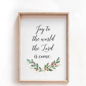 Joy to the World, the Lord is Come Printable, Christmas Wreath ...