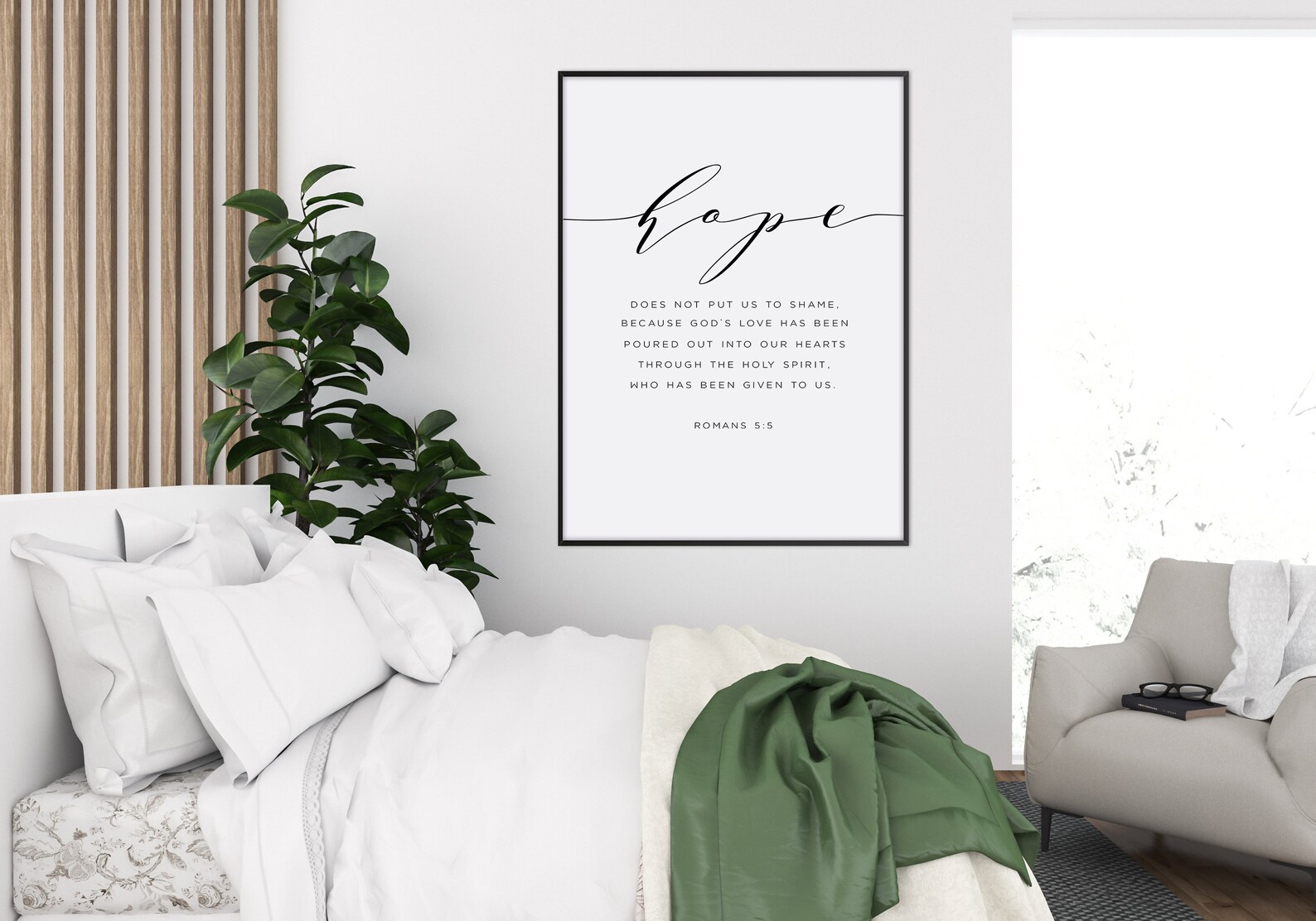 Hope Does Not Disappoint - Romans 5:5 Bible Verse Wall Art, Scripture ...