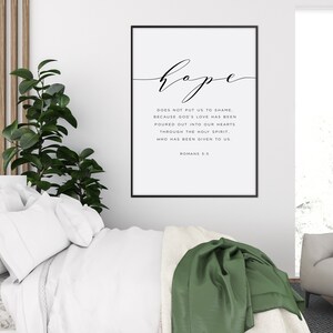 Hope Does Not Disappoint - Romans 5:5 Bible Verse Wall Art, Scripture ...
