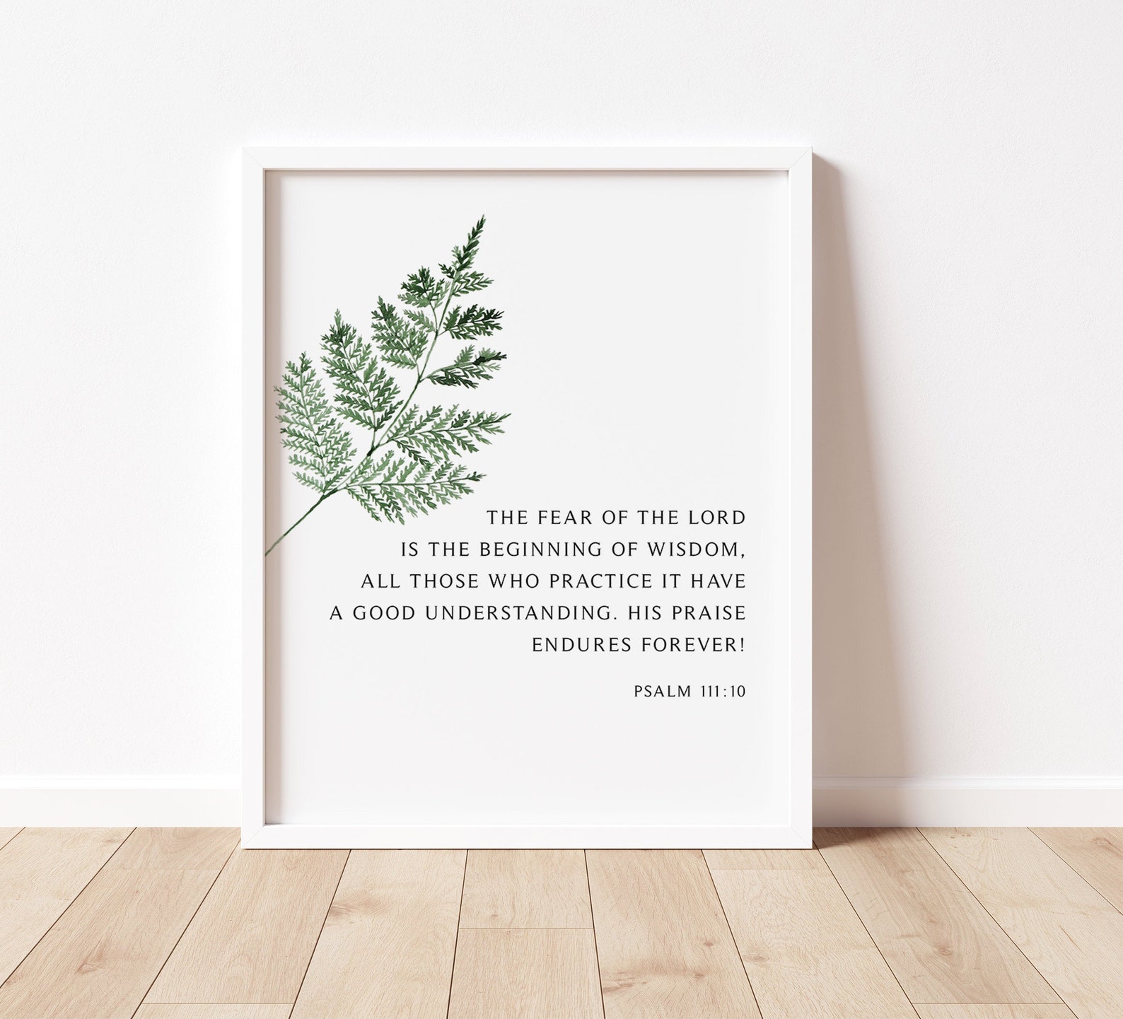 The Fear of the Lord Bible Verse Art, Psalm 111:10 Scripture Wall Art ...