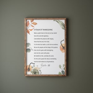 Psalm 100 Scripture Wall Art, Enter His Gates With Thanksgiving Bible ...