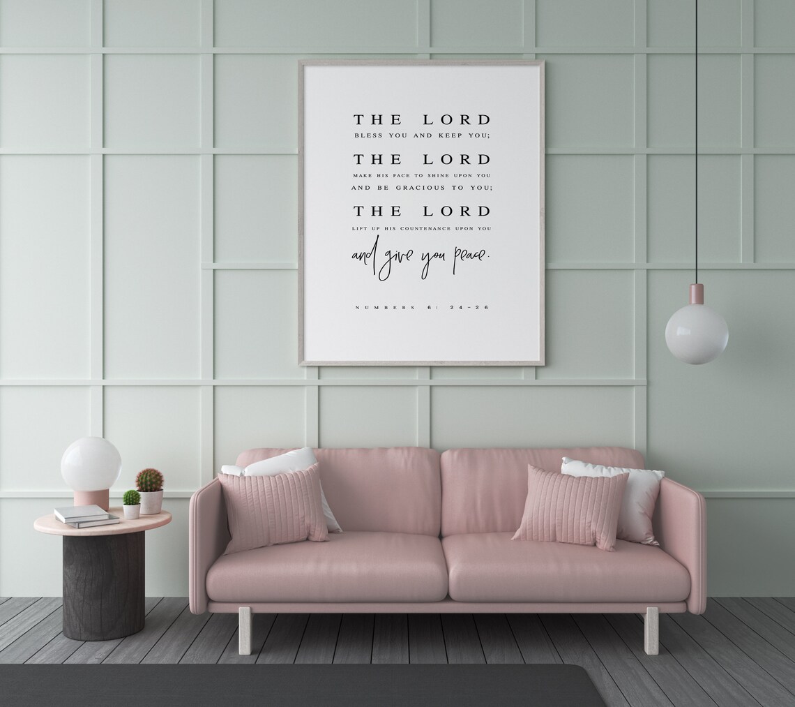 The Blessing Numbers 6: 24-26 Bible Verse Art Christian - Etsy