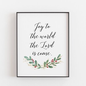 Joy to the World, the Lord is Come Printable, Christmas Wreath ...