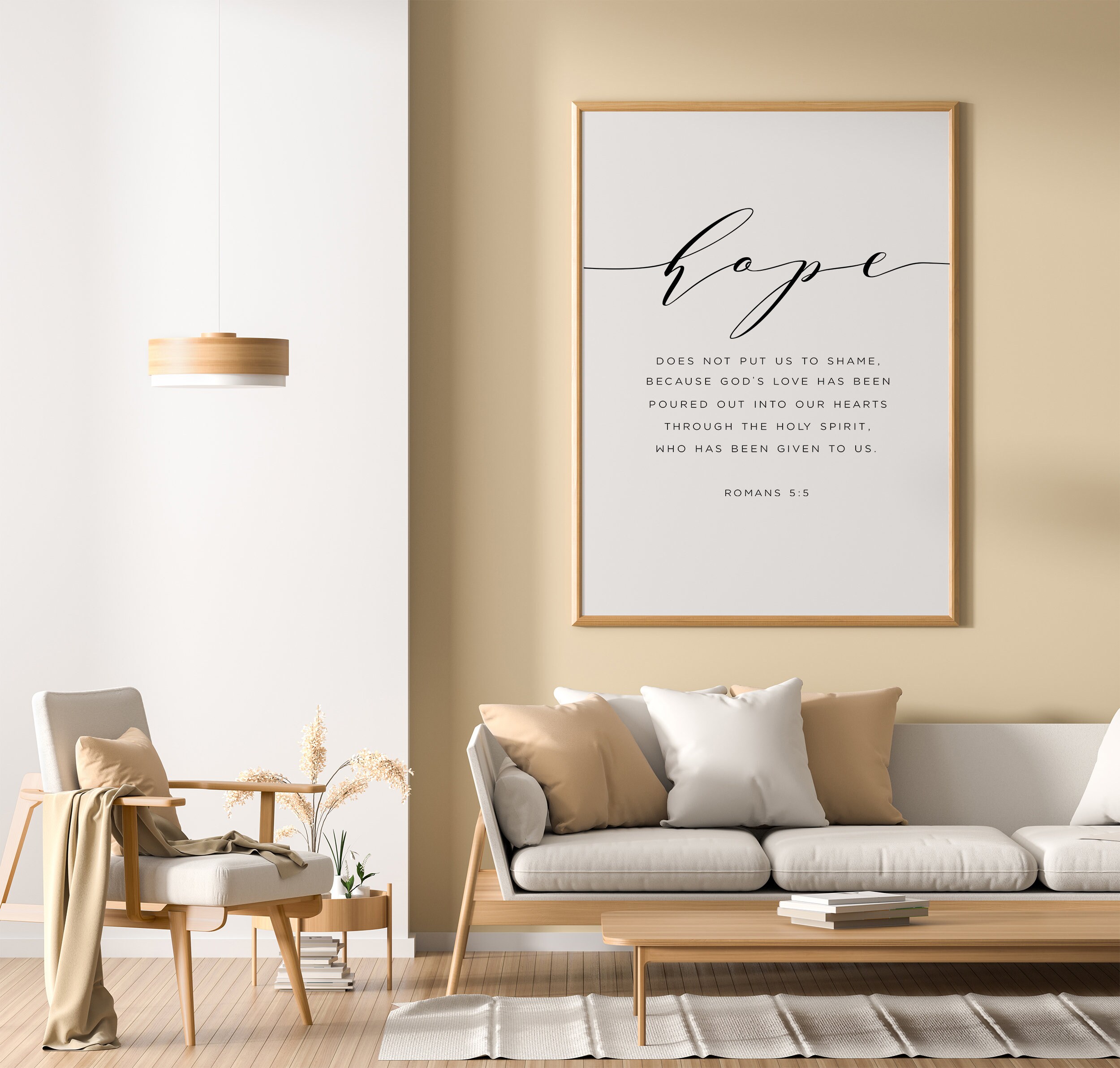 Hope Does Not Disappoint - Romans 5:5 Bible Verse Wall Art, Scripture ...