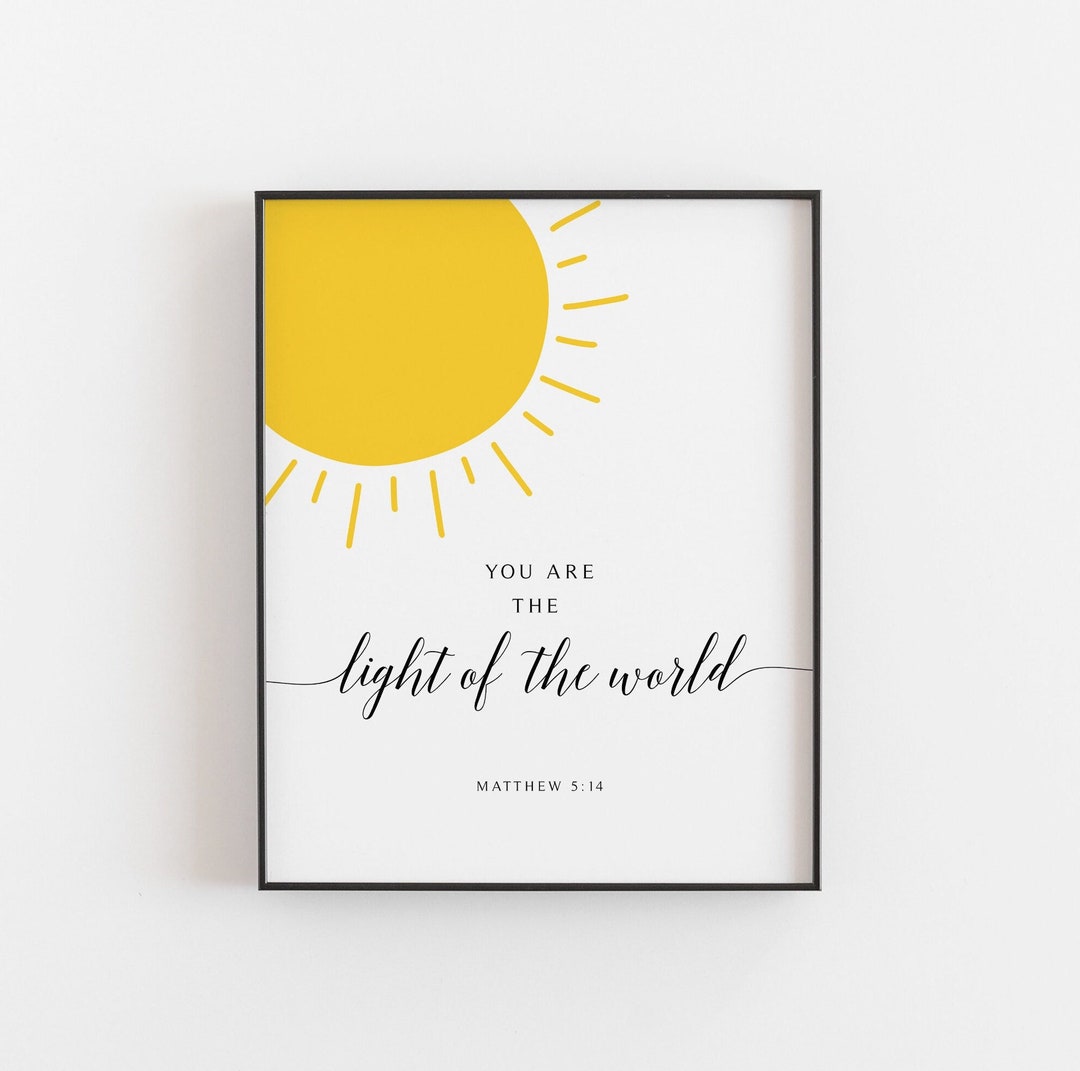 Light of the World Nursery Art Print, Bible Verse Printable Wall Art ...