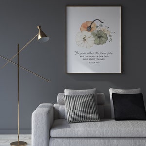 Isaiah 40:8 Bible Verse Print, Fall Decoration, Word of God Stands ...