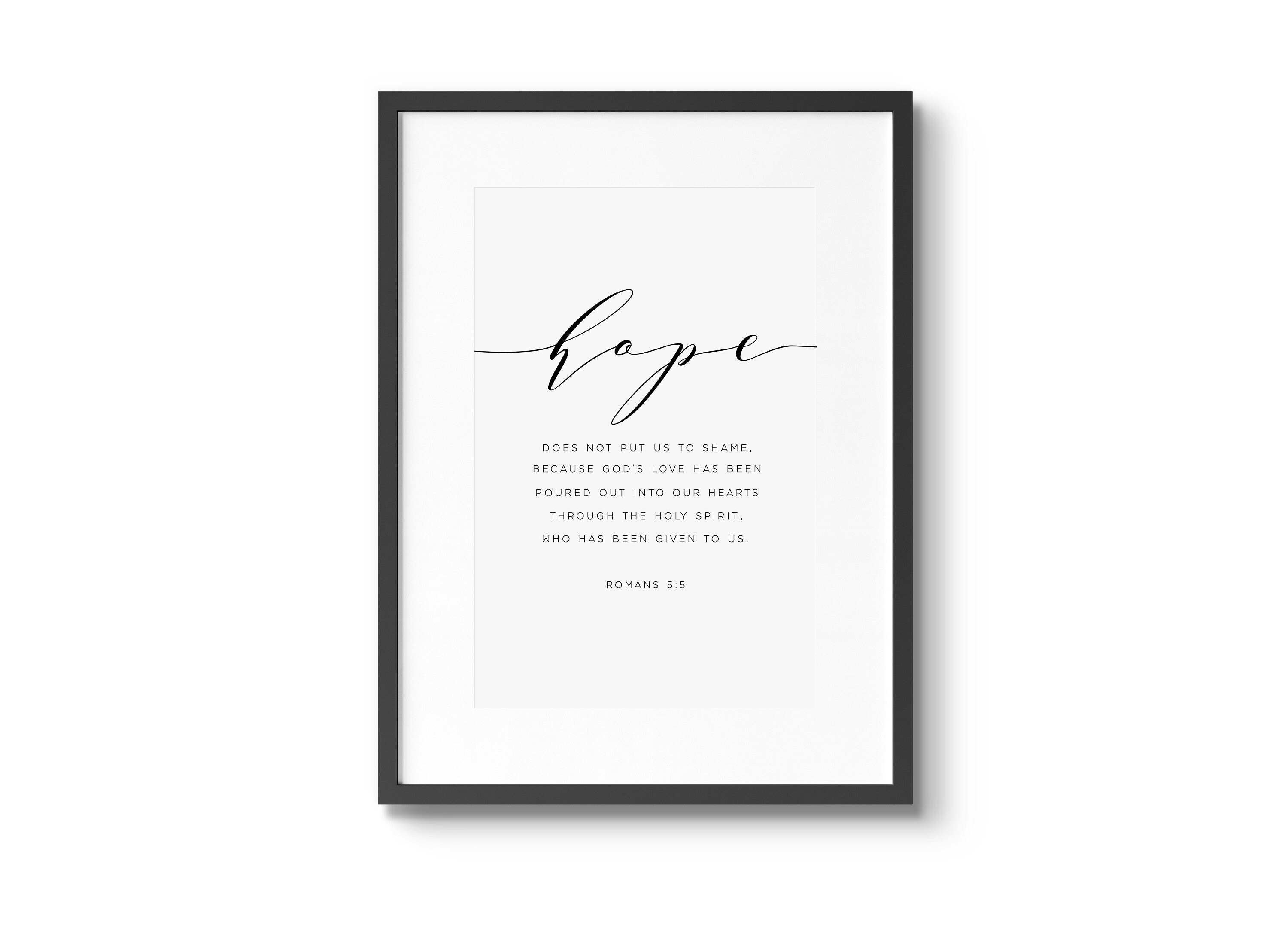 Hope Does Not Disappoint - Romans 5:5 Bible Verse Wall Art, Scripture ...