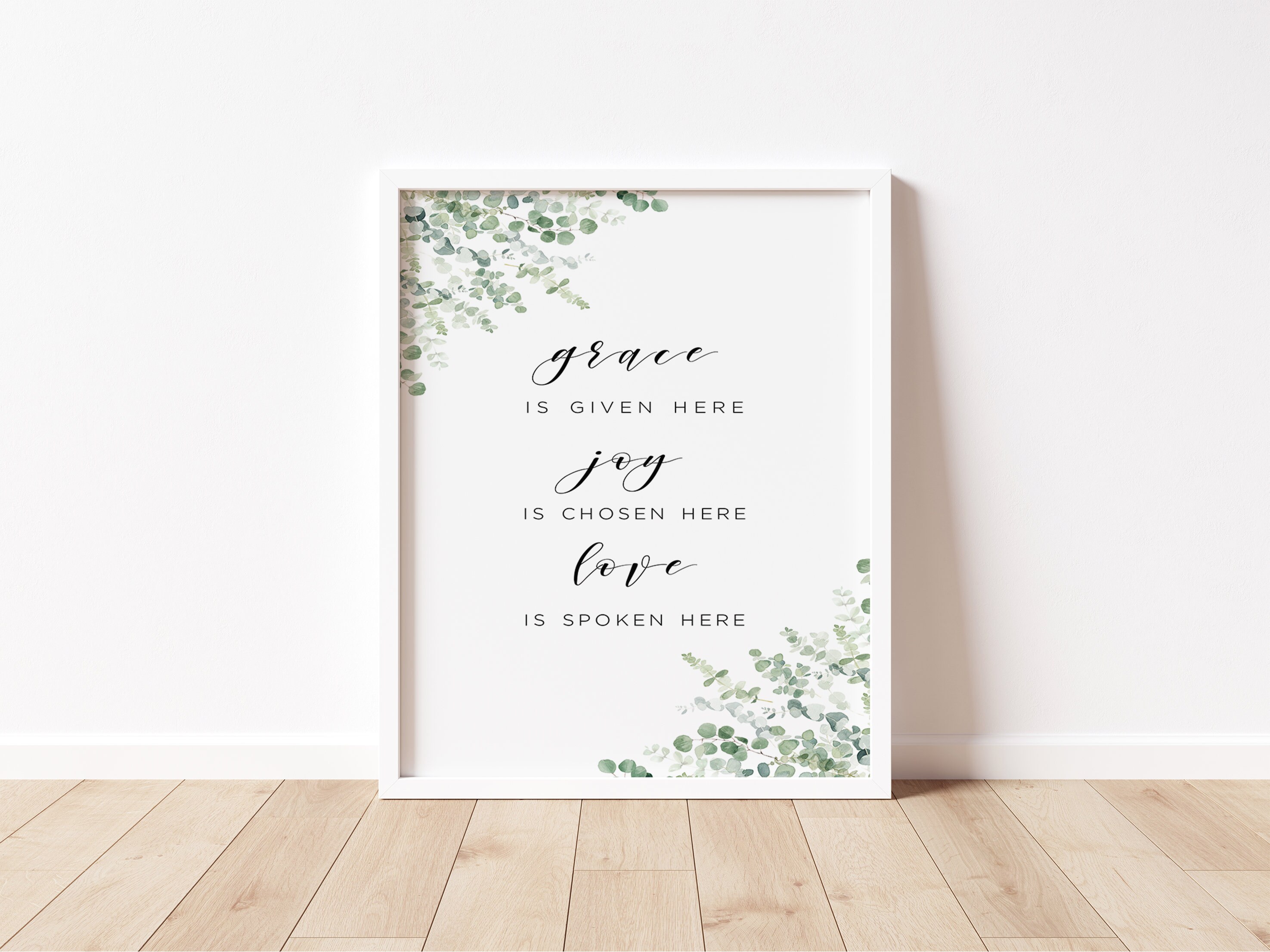 Grace is Given Here Print, Joy is Chosen Sign, Love is Spoken Here Wall ...