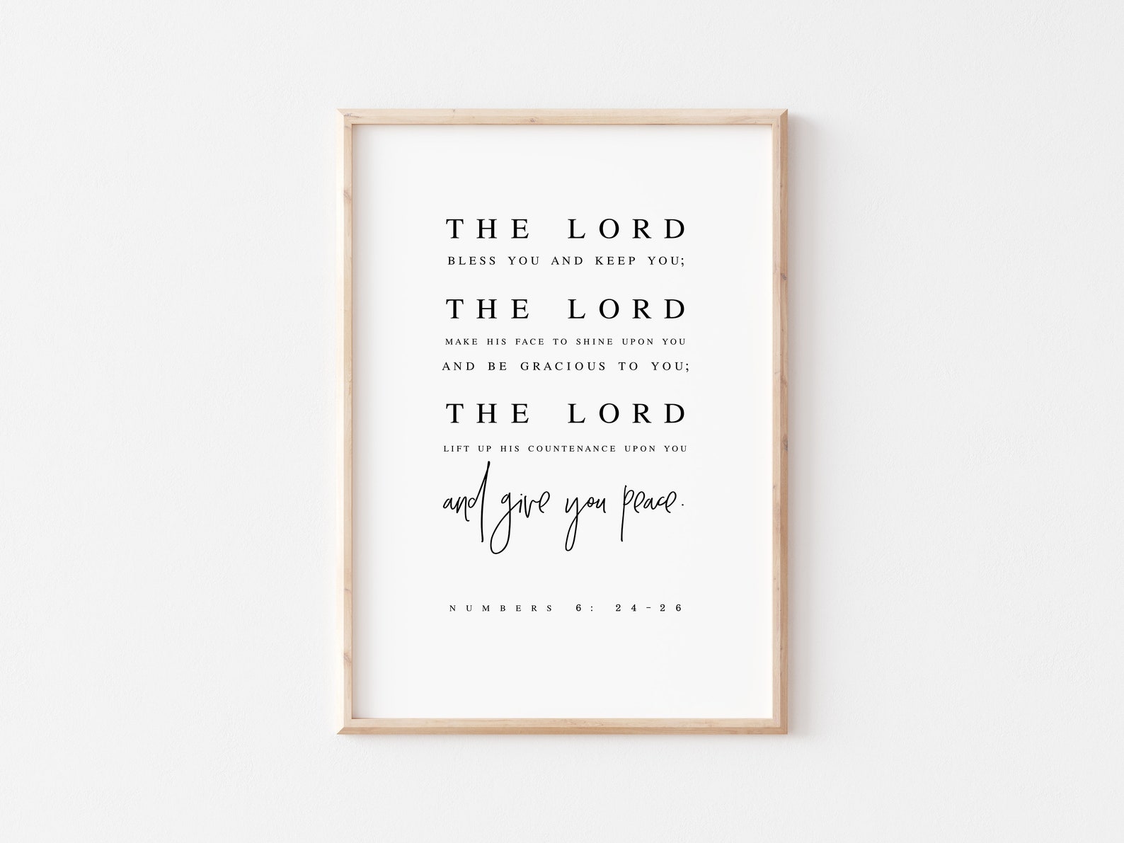 The Blessing Numbers 6: 24-26 Bible Verse Art Christian - Etsy