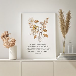 Christian Floral Set of 6, Bible Verse Art Prints, Scripture Wall Art ...