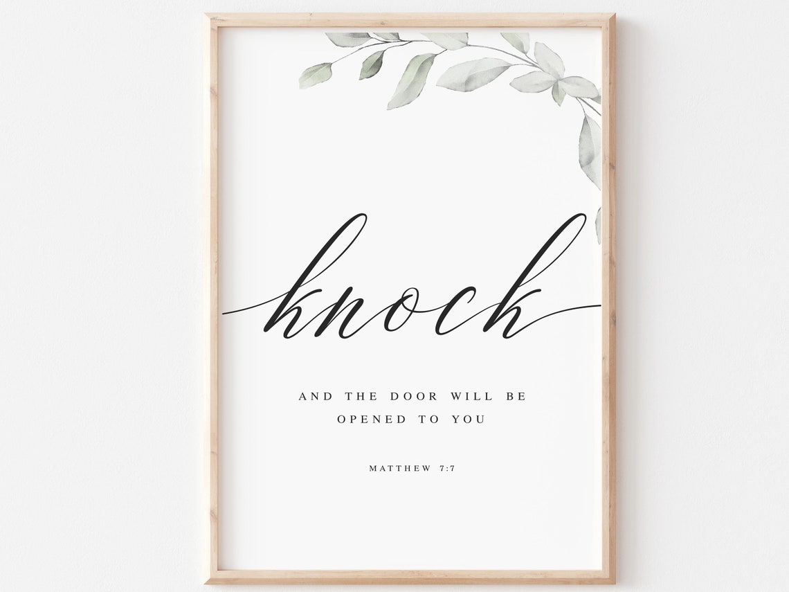 Ask Seek Knock Matthew 7:7 Bible Verse Printable Wall Art | Etsy