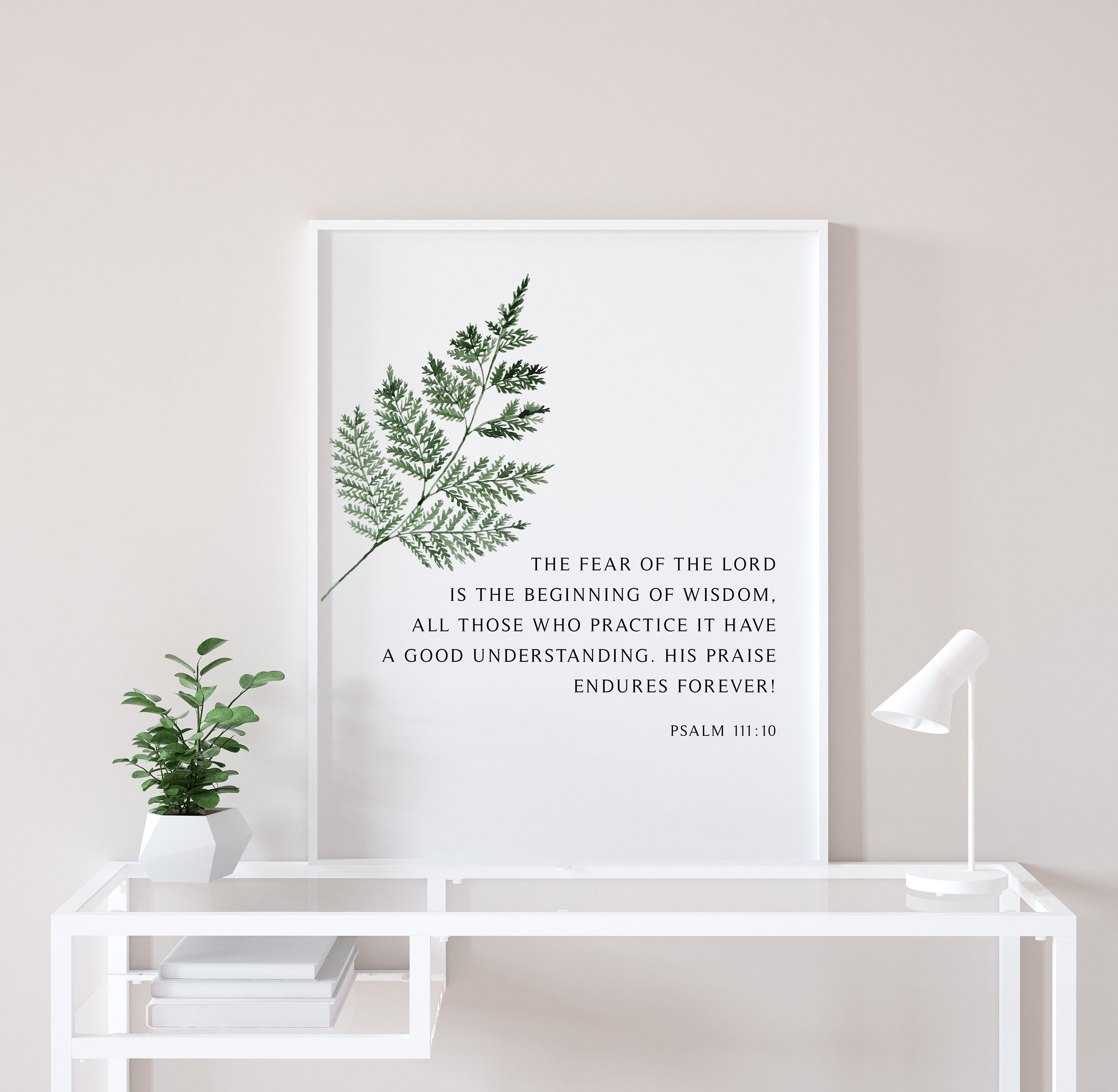 The Fear of the Lord Bible Verse Art, Psalm 111:10 Scripture Wall Art ...