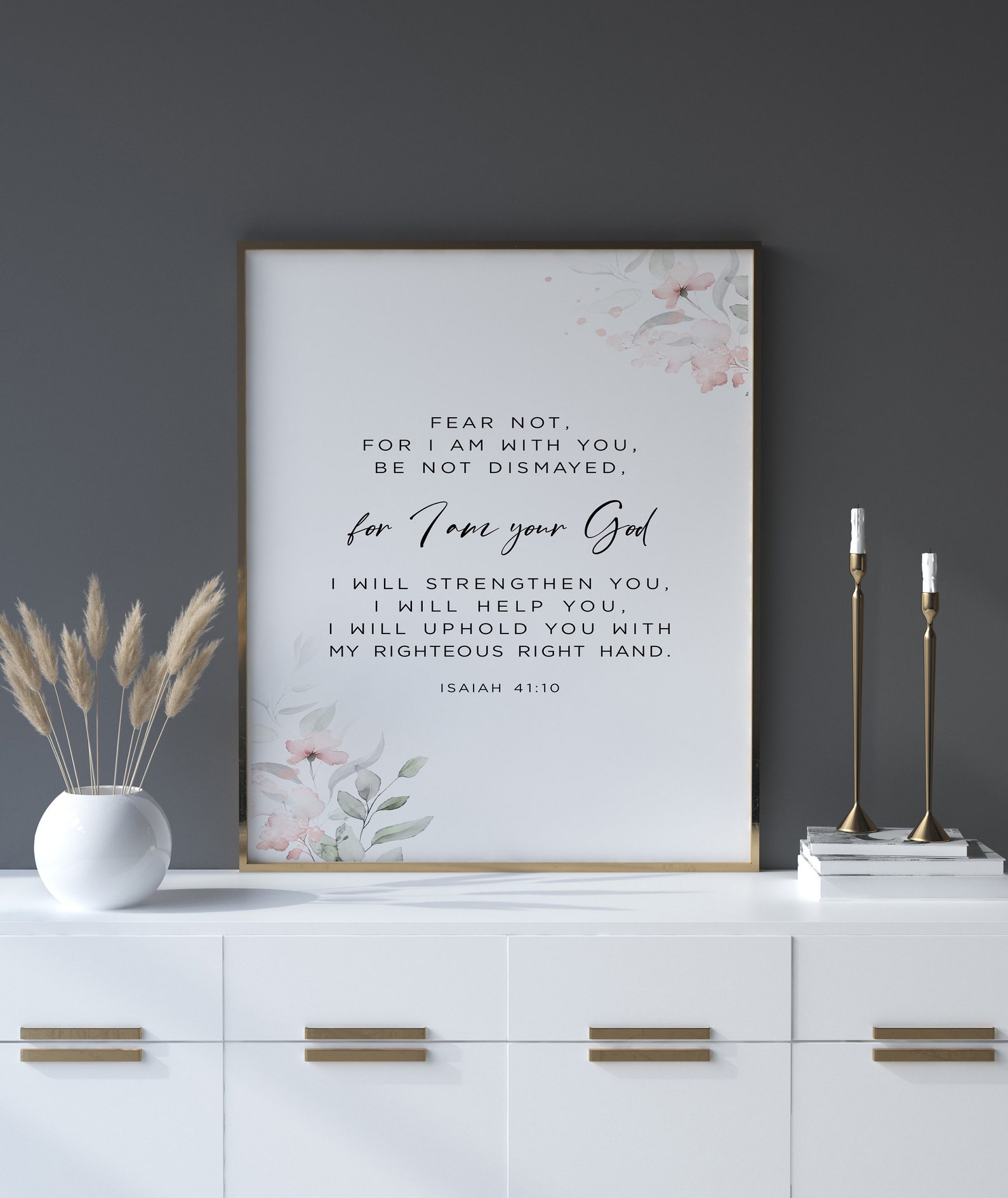 Fear Not Bible Verse Wall Art Isaiah 41:10 Bible Art Print - Etsy