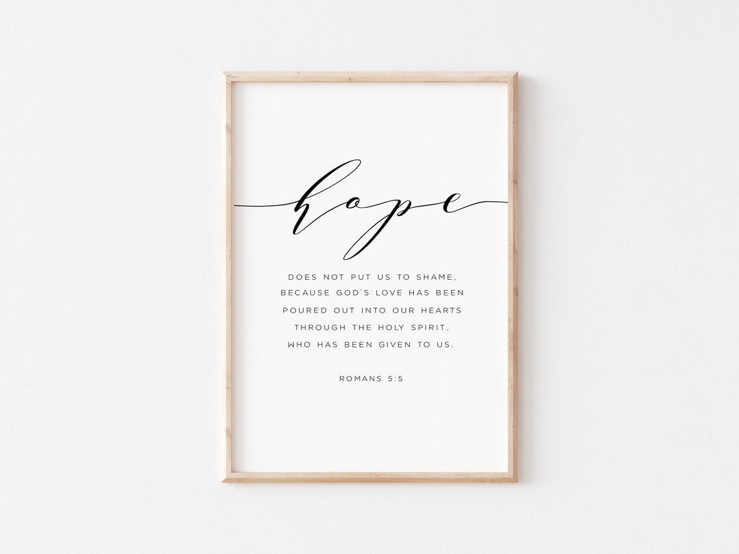 Hope Does Not Disappoint - Romans 5:5 Bible Verse Wall Art, Scripture ...