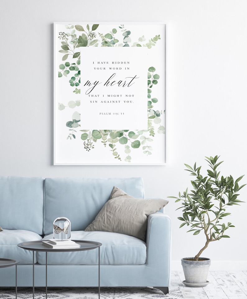 Psalm 119: 11 I Have Hidden Your Word in My Heart Bible - Etsy