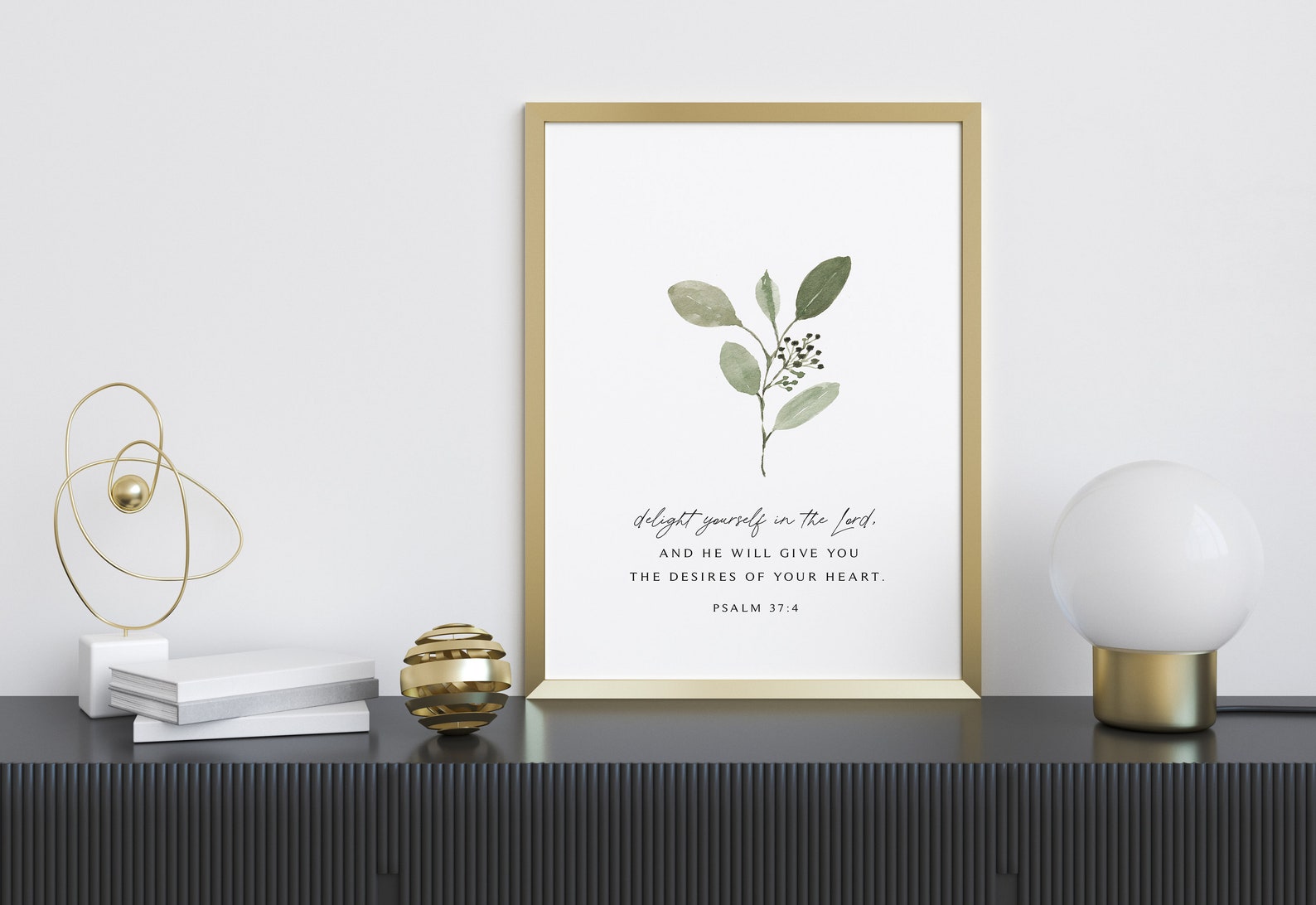 Delight Yourself in the Lord Scripture Print, Psalm 37:4 Bible Verse ...