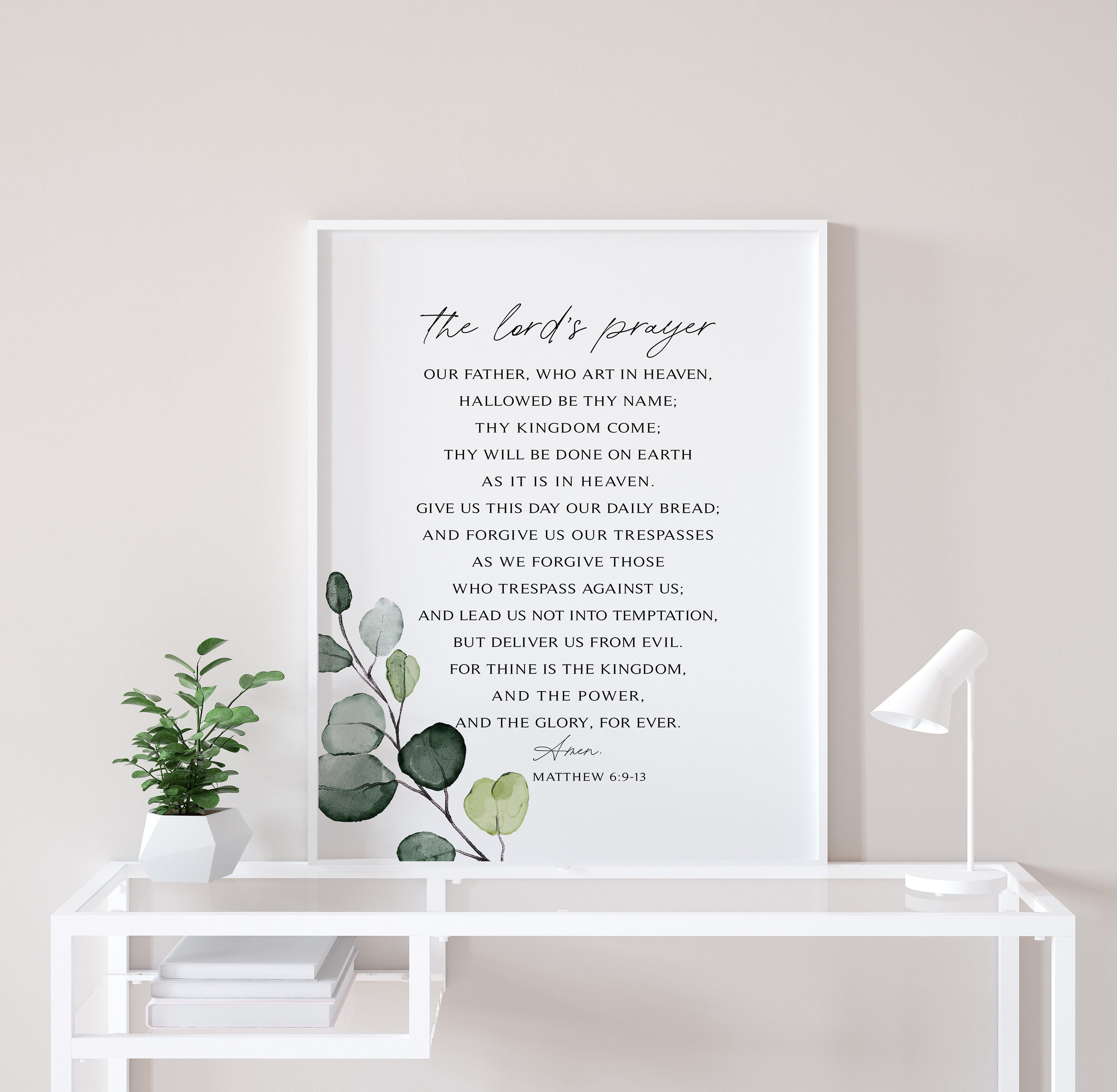 The Lord's Prayer Scripture Print Our Father in Heaven - Etsy