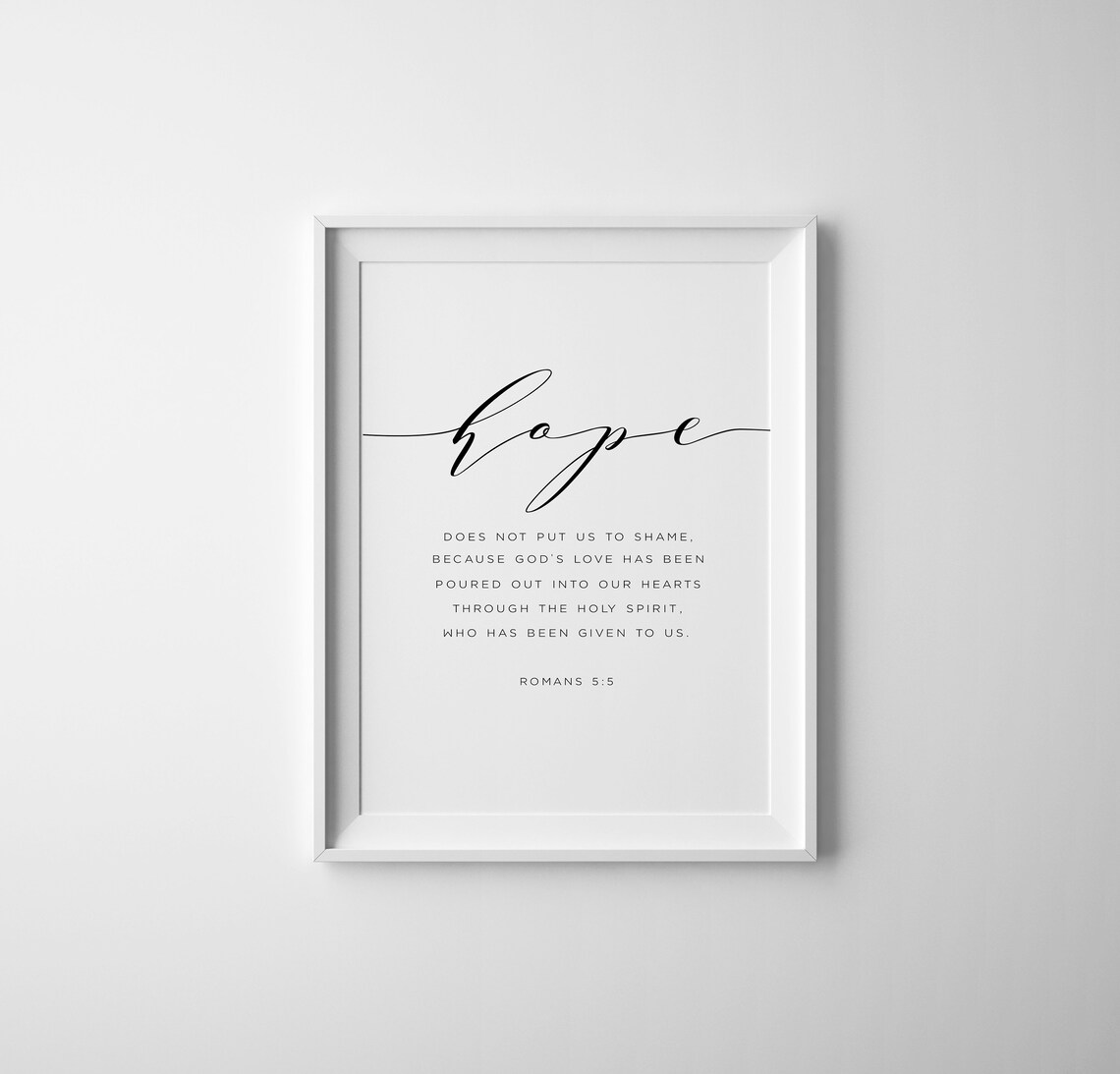 Hope Does Not Disappoint - Romans 5:5 Bible Verse Wall Art, Scripture ...