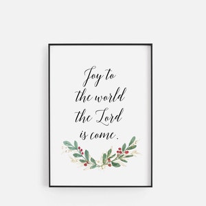 Joy to the World, the Lord is Come Printable, Christmas Wreath ...