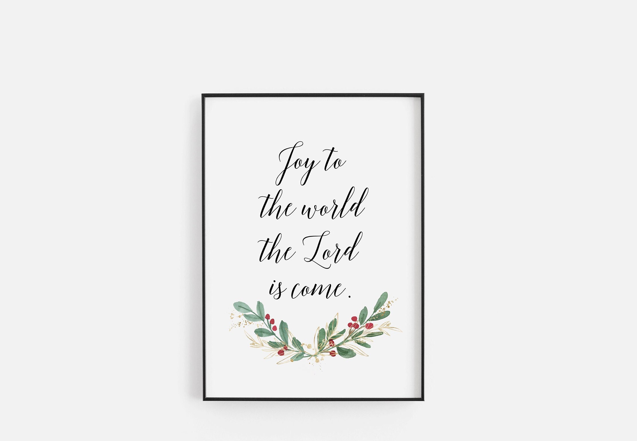 Joy to the World, the Lord is Come Printable, Christmas Wreath ...
