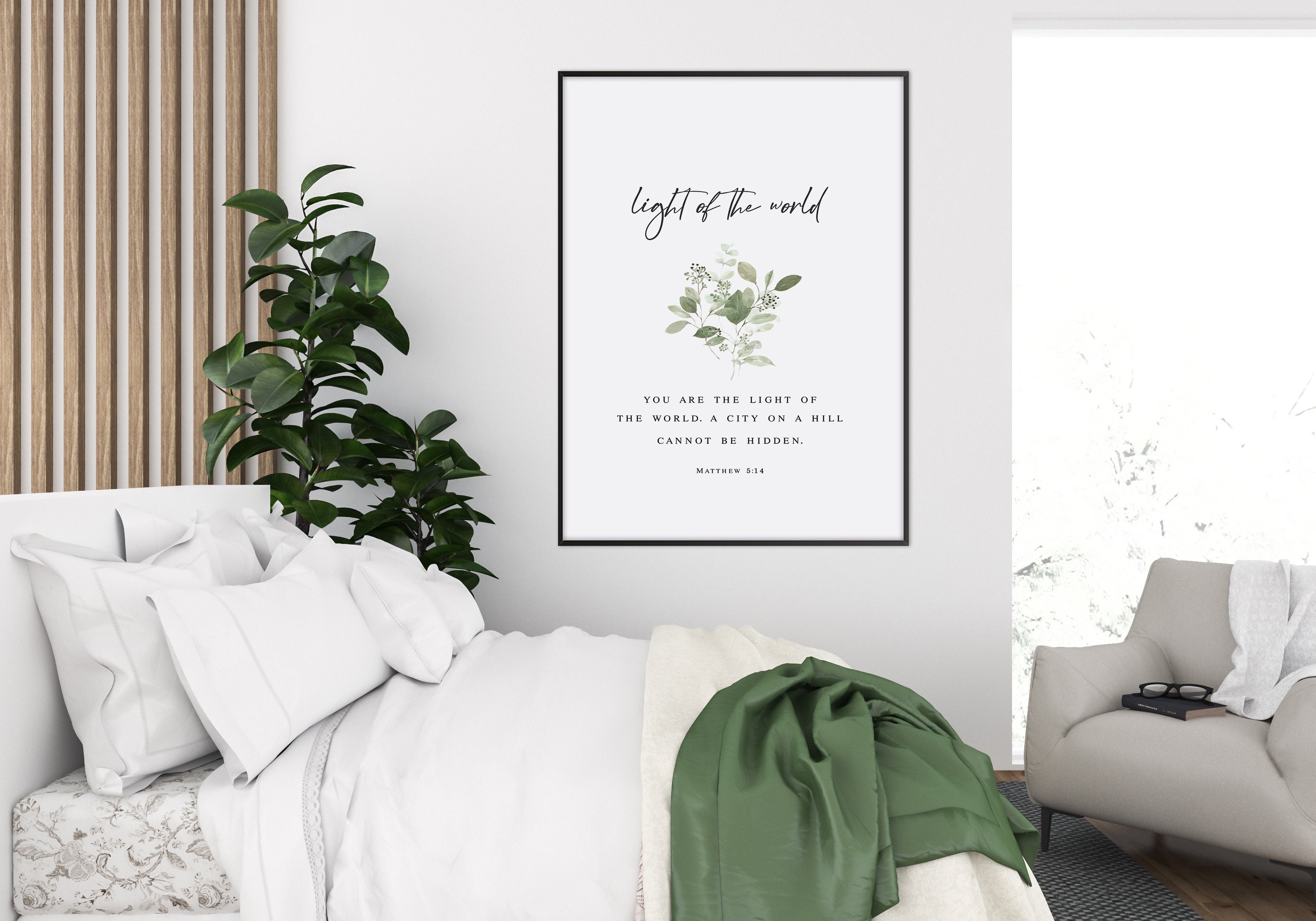 You Are the Light of the World - Matthew 5:14 Bible Verse Wall Art ...