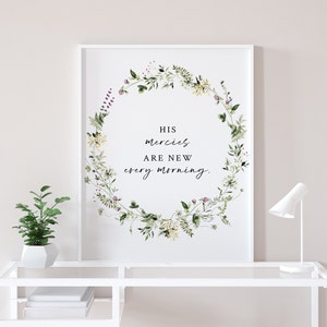 Lamentations 3:22-23 Scripture Poster, His Mercies Are New Every ...
