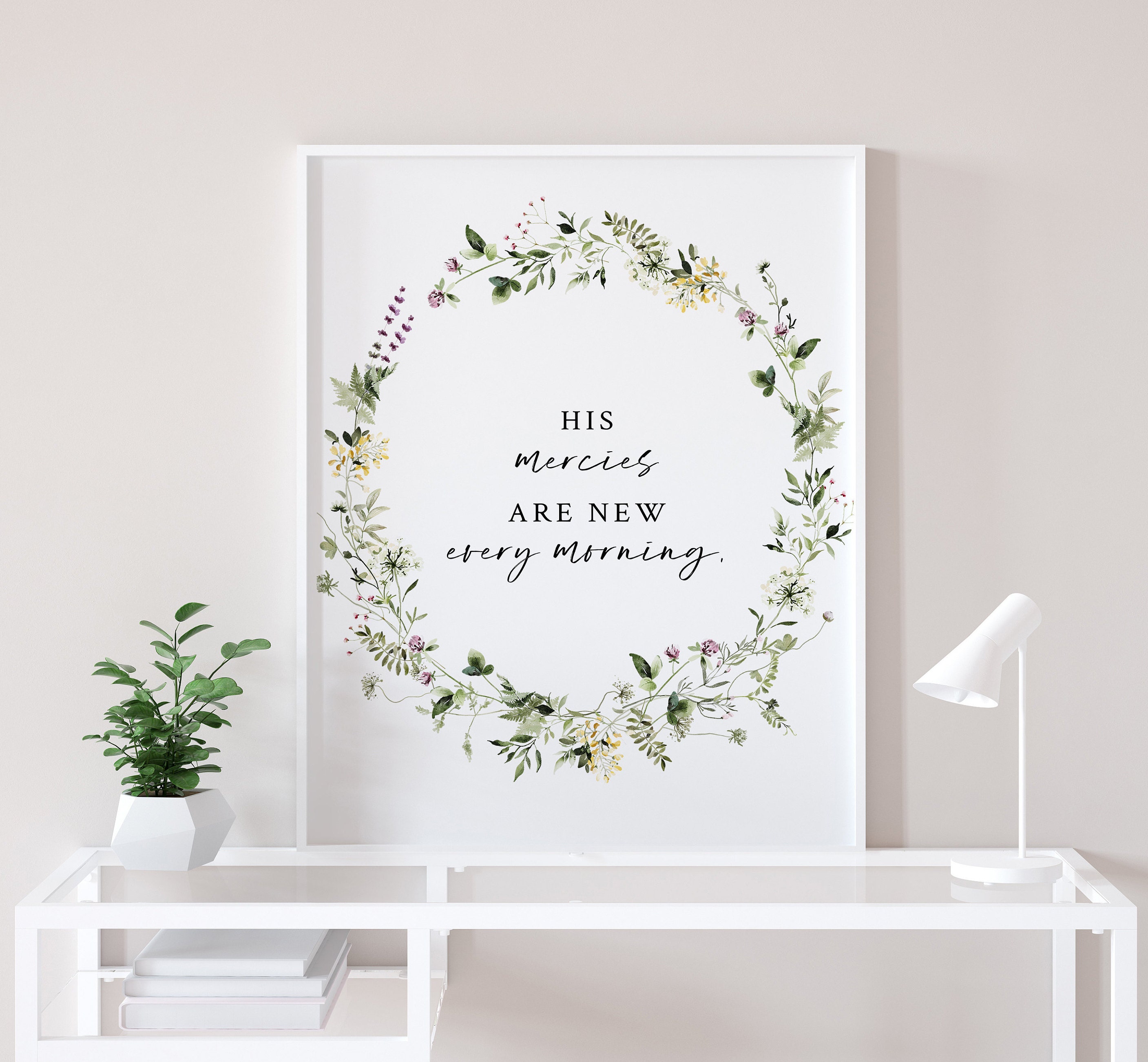 Lamentations 3:22-23 Scripture Poster His Mercies Are New | Etsy