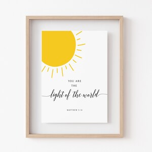 Light of the World Nursery Art Print, Bible Verse Printable Wall Art ...