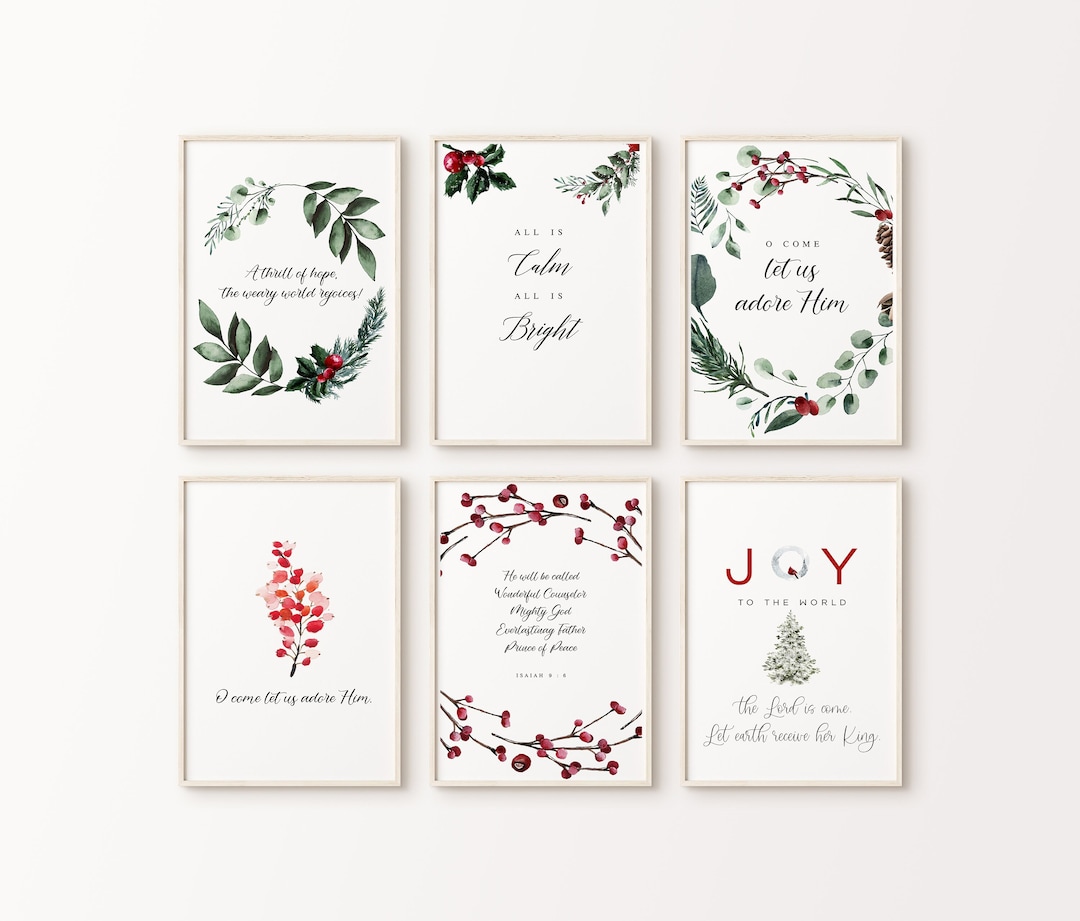 Christian Christmas Wall Art Prints, Bible Verse Christmas Printable ...
