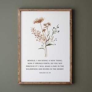 Christian Floral Set of 6, Bible Verse Art Prints, Scripture Wall Art ...