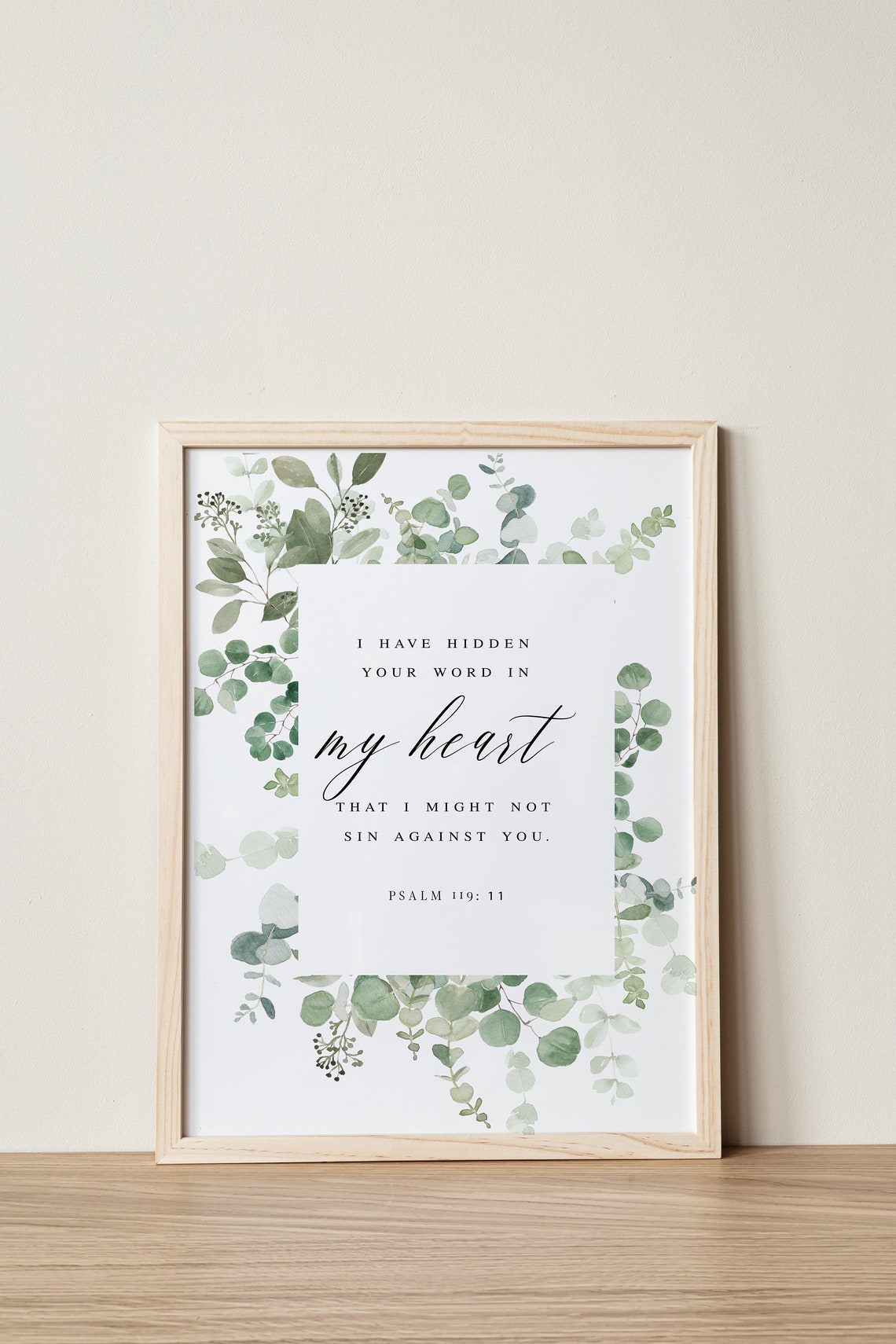 Psalm 119: 11 I Have Hidden Your Word in My Heart Bible - Etsy