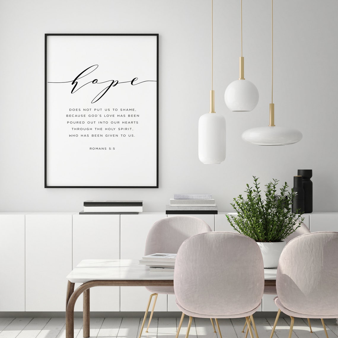 Hope Does Not Disappoint - Romans 5:5 Bible Verse Wall Art, Scripture ...