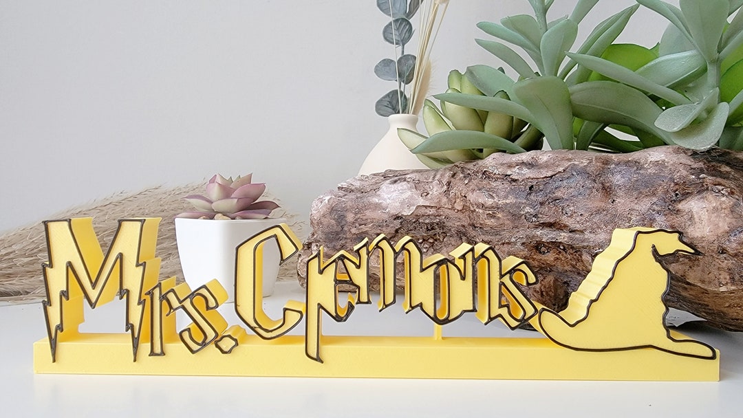 Wizard Name Plate, Personalized Teacher Gift, Name Plate, Teacher Sign ...