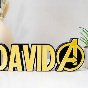 Personalized Superhero Name Plate, Avengers Desk Plate, Marvel Comics ...