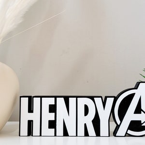 Personalized Superhero Name Plate, Avengers Desk Plate, Marvel Comics ...