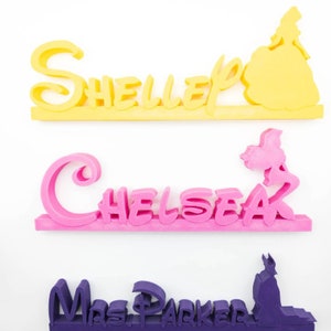 Customizable Disney Styled Name Plate, Personalized Desk Name Plate ...