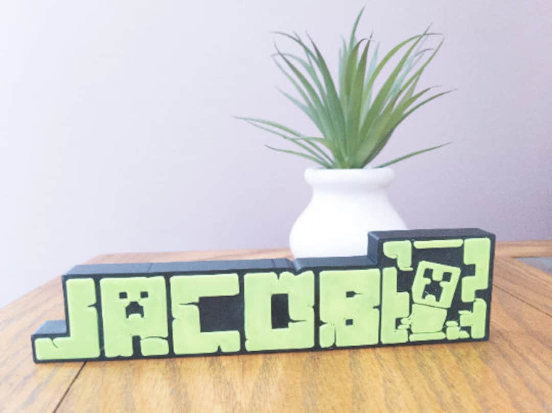 Customizable Minecraft Styled Name Plate Minecraft Themed Name Plate ...