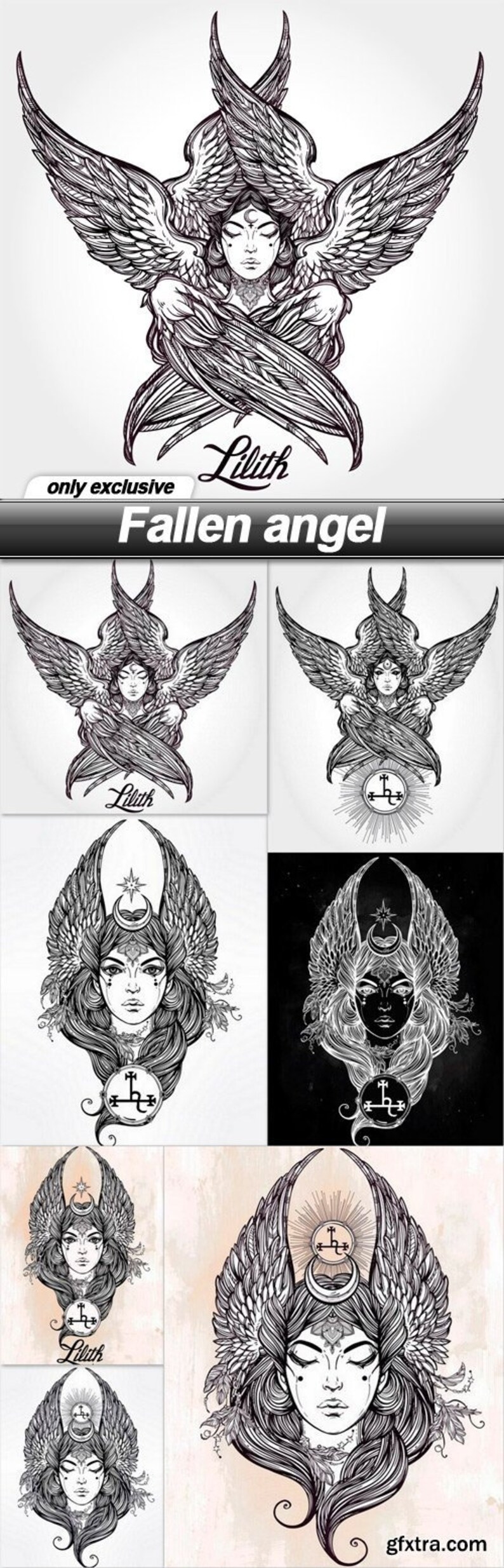 Svg Fallen angel digital file svg png | Etsy